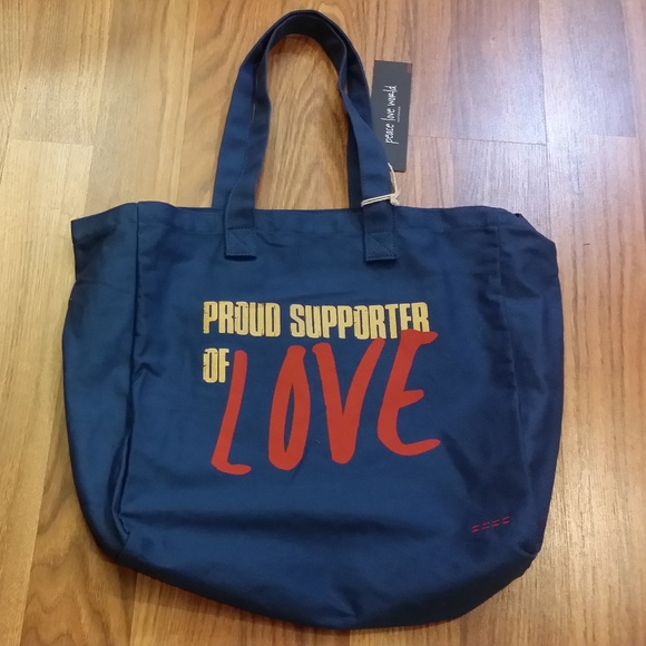 Peace Love World | Bags | Peace Love World Tote Bag Proud Supporter Of ...